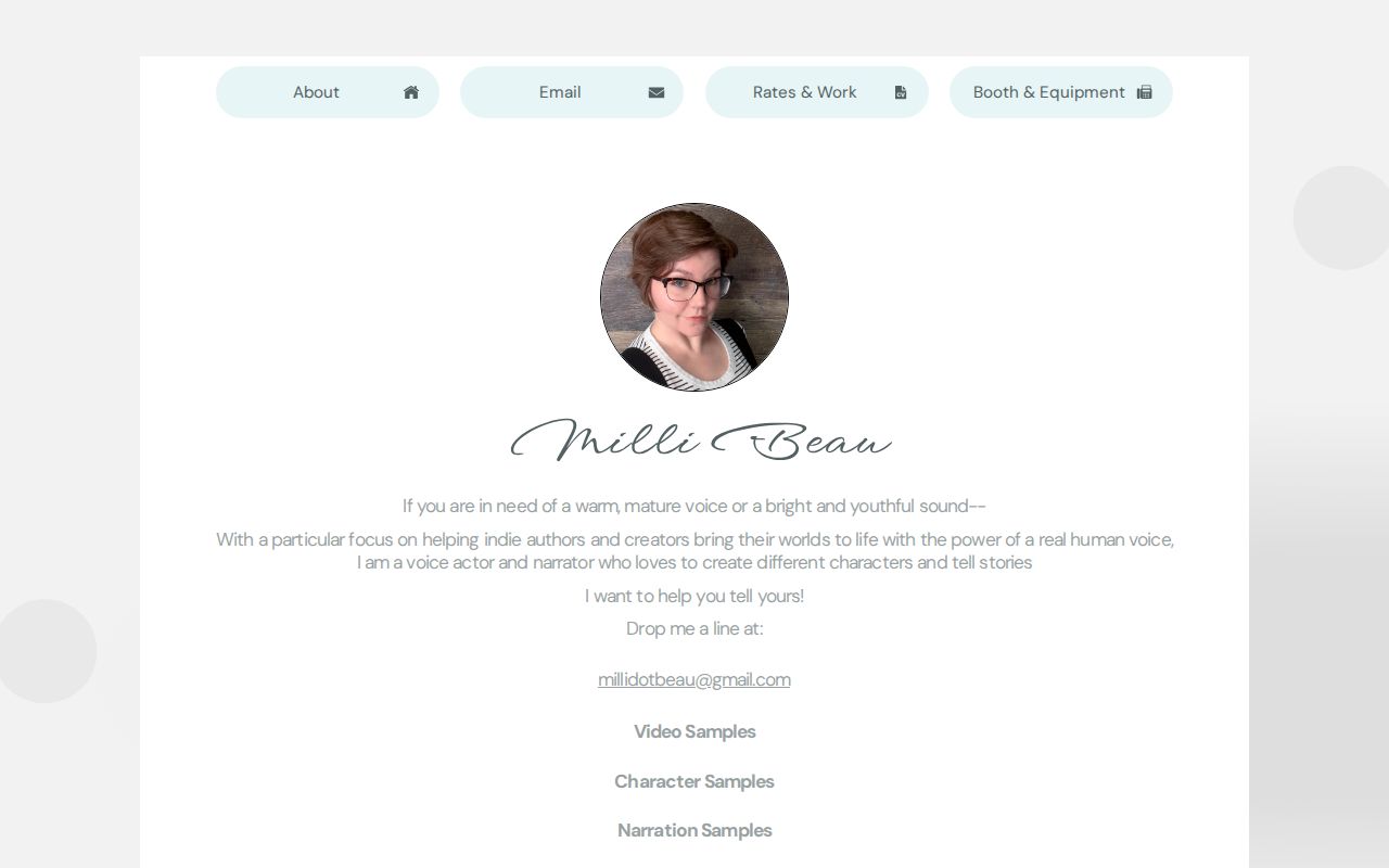 Milli Beau // Voice Actor